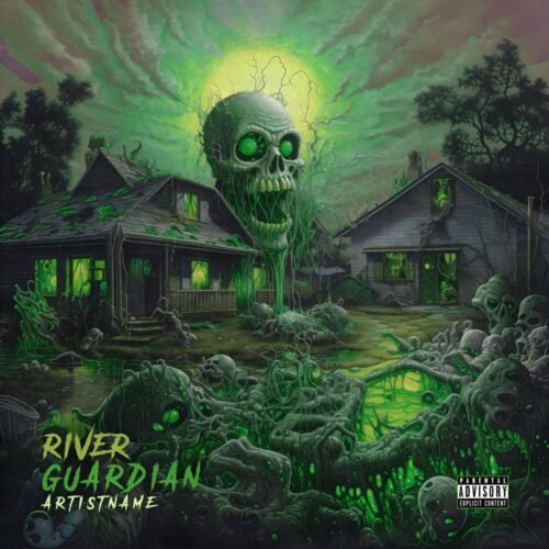 River Guardian Premade Brutal Death Metal Album Cover • BCAW